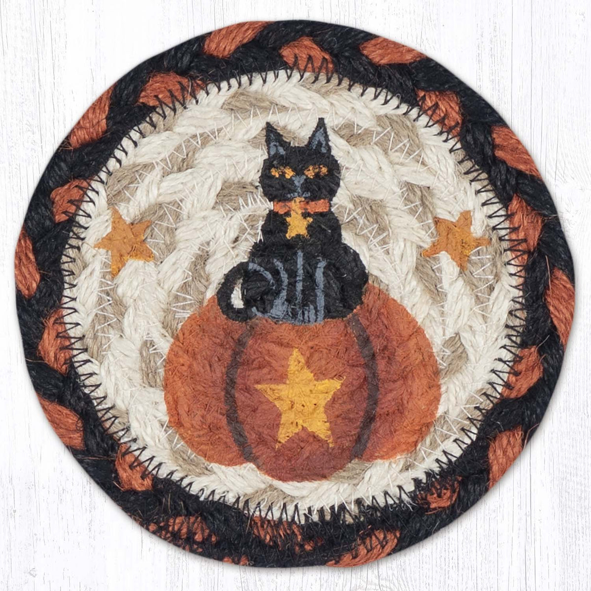 IC-222 Black Cat Pumpkin Coaster – Earth Rugs