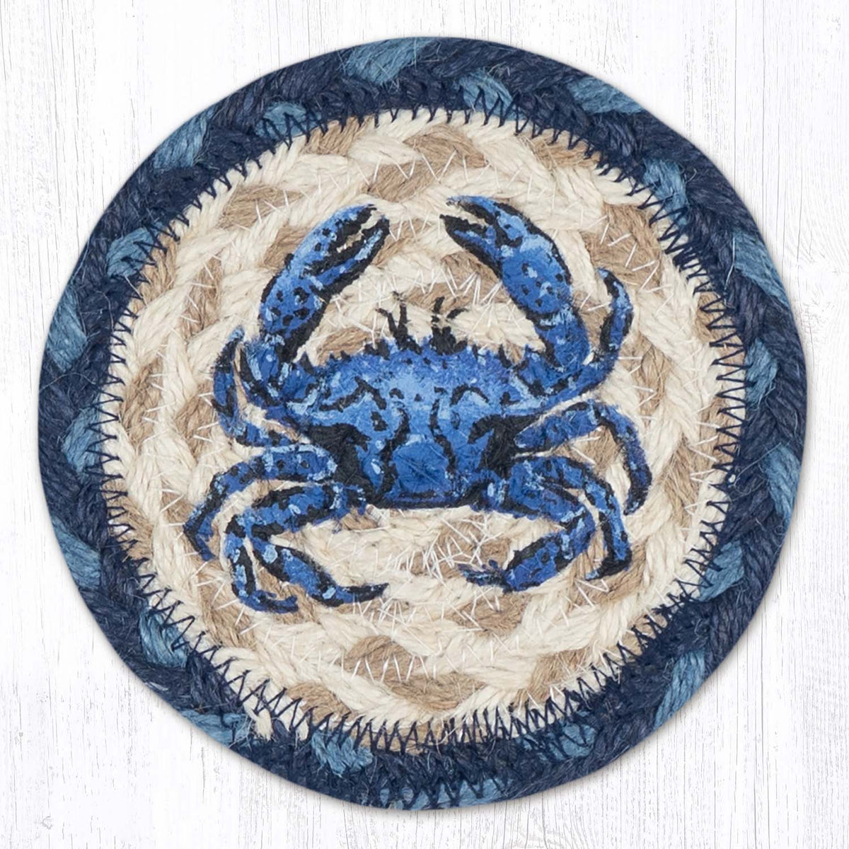 IC-362 Crab Dark Blue Coaster – Earth Rugs