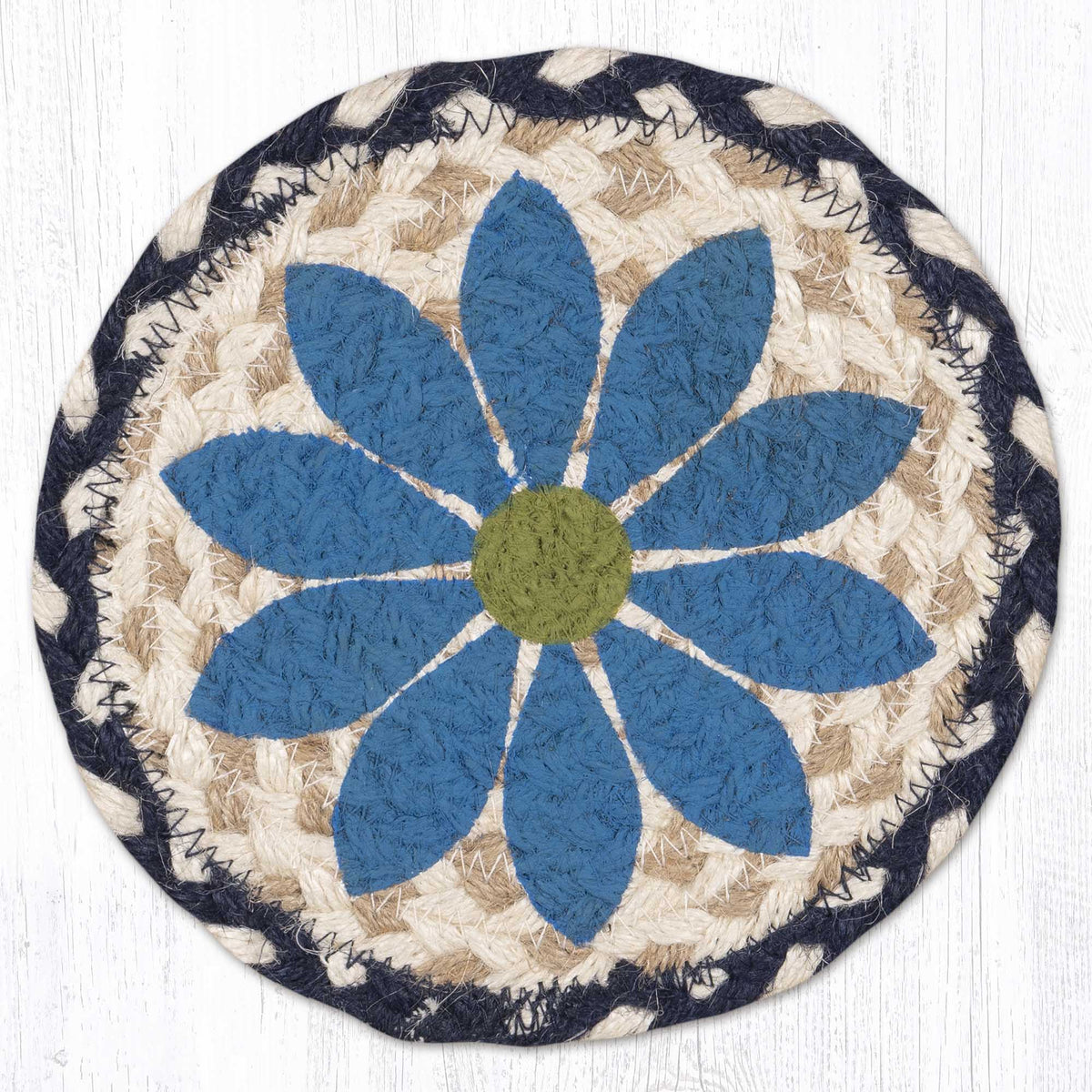 LC-830 Blue Graphic Flower Large Coaster – Earth Rugs